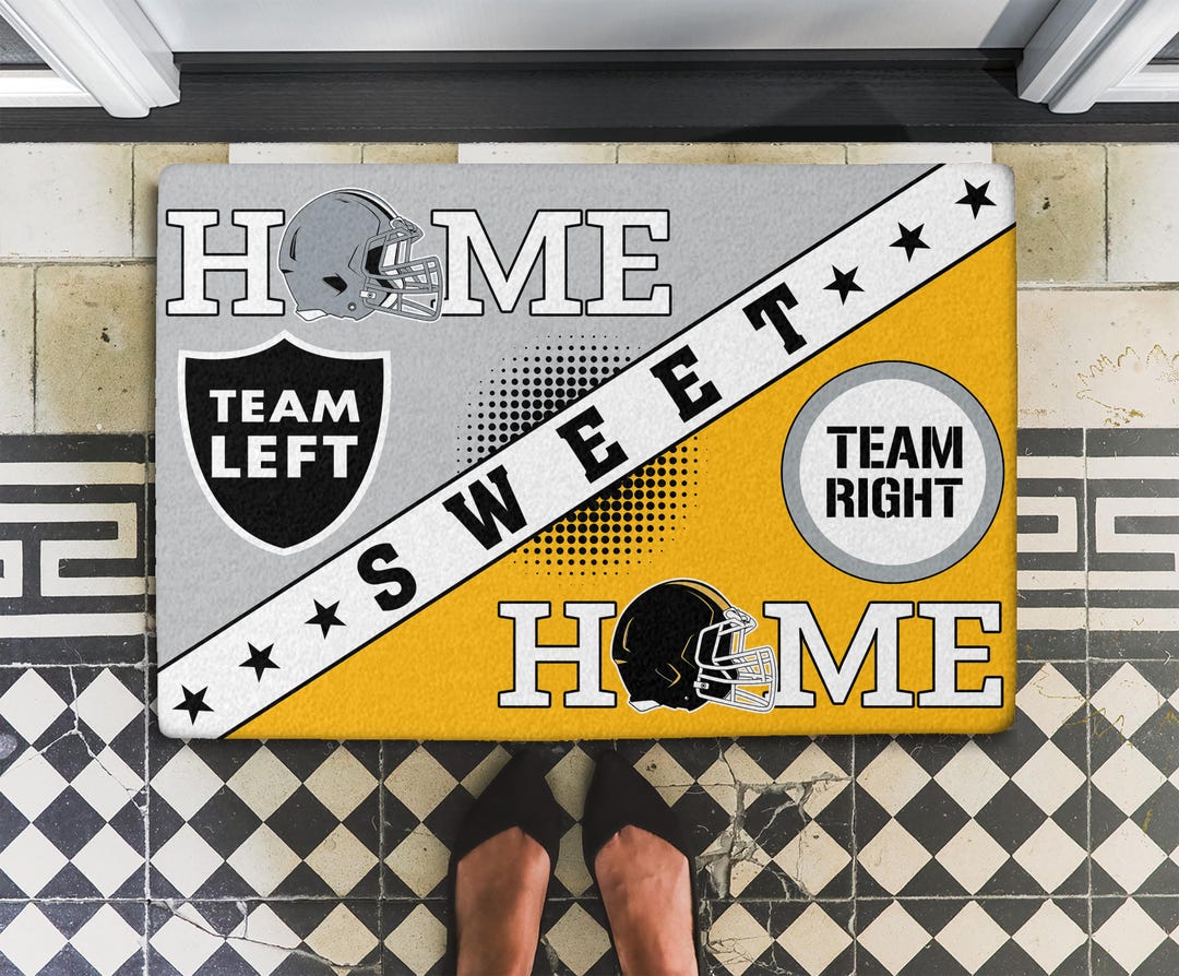 Personalized Home Sweet Home House Divided Doormats | Football Team ...