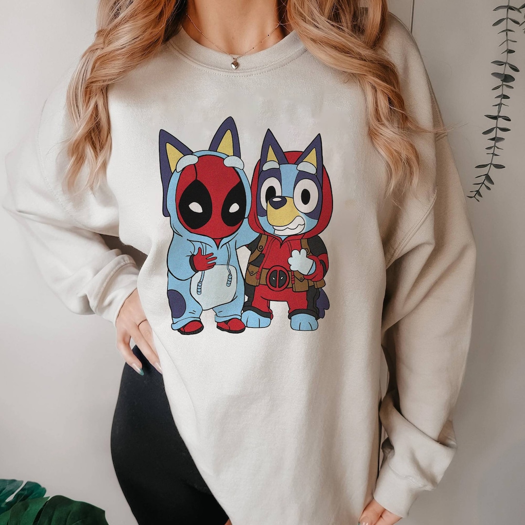 Deadpool and Bluey Costume Swap Shirt Bluey Bingo Shirt Bluey Deadpool ...