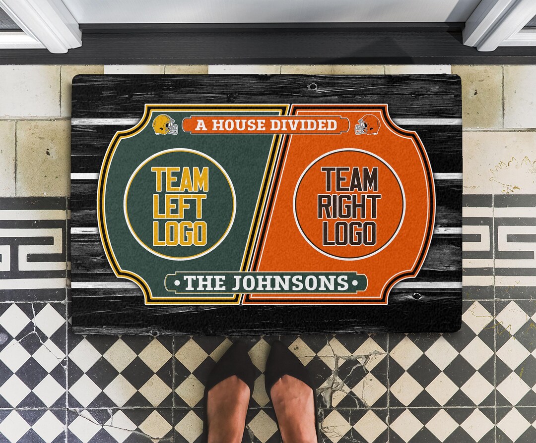 Personalized Home Sweet Home House Divided Doormats Football Team Door ...