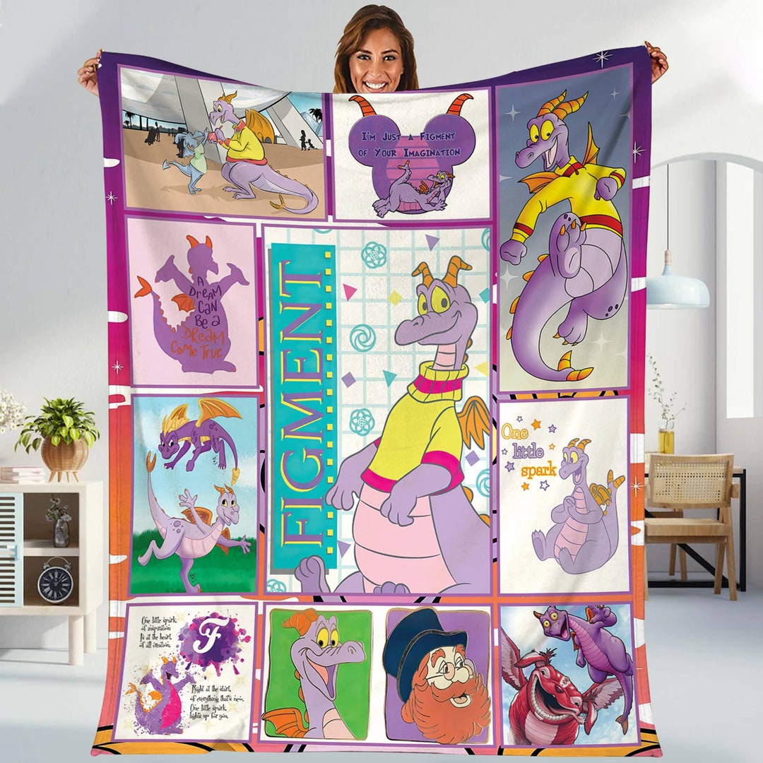 Figment One Little Spark Epcot Park Blanket | Purple Dragon Blanket ... Figment One Little Spark Epcot Park Blanket | Purple Dragon Blanket ...