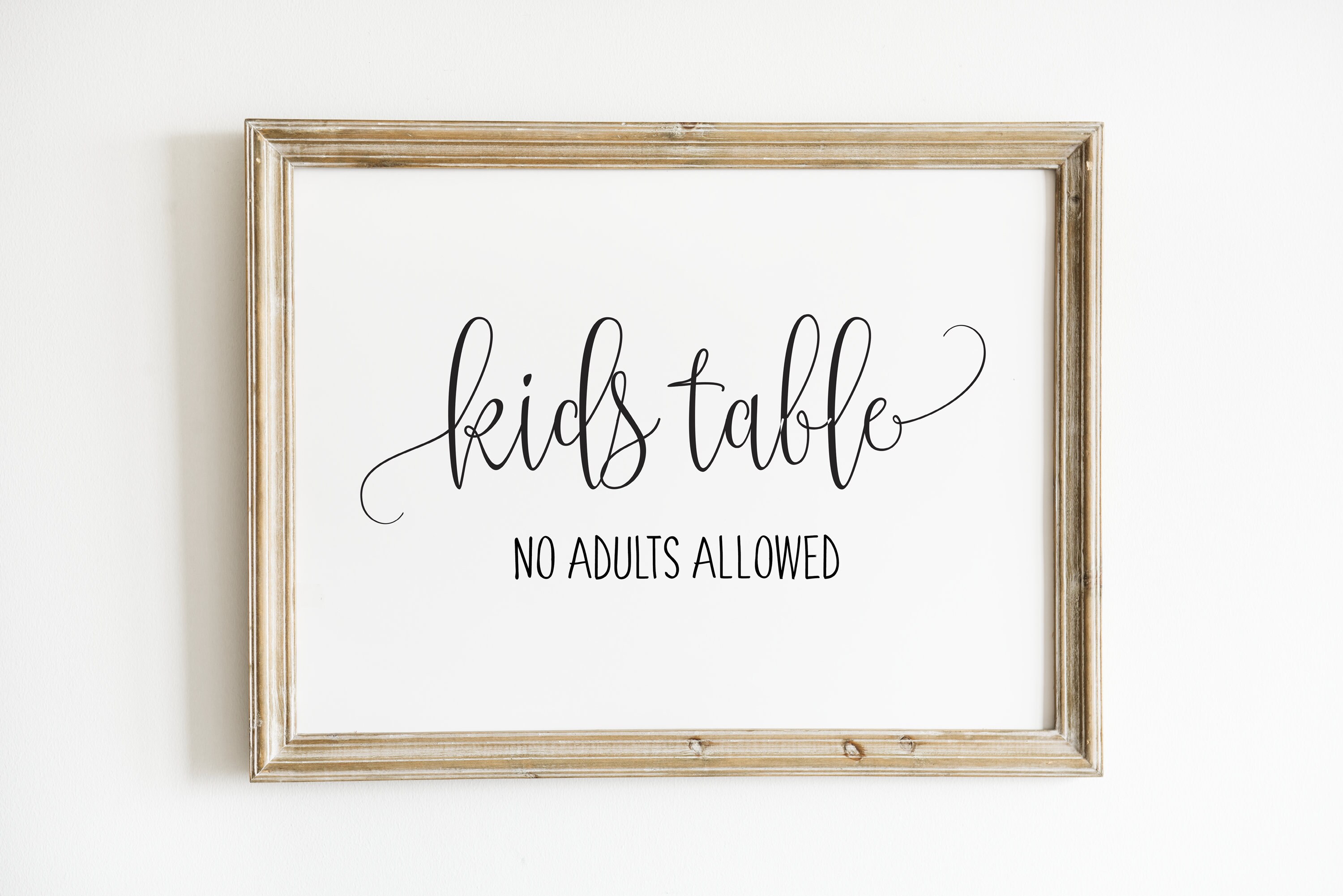 Kids Table Sign Wedding Signs Kids Table No Adults Sign | Etsy
