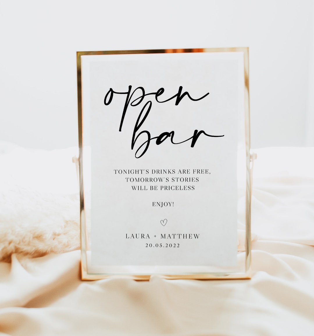 Open Bar Wedding Sign Editable Template, Wedding Sign, Open Bar ...