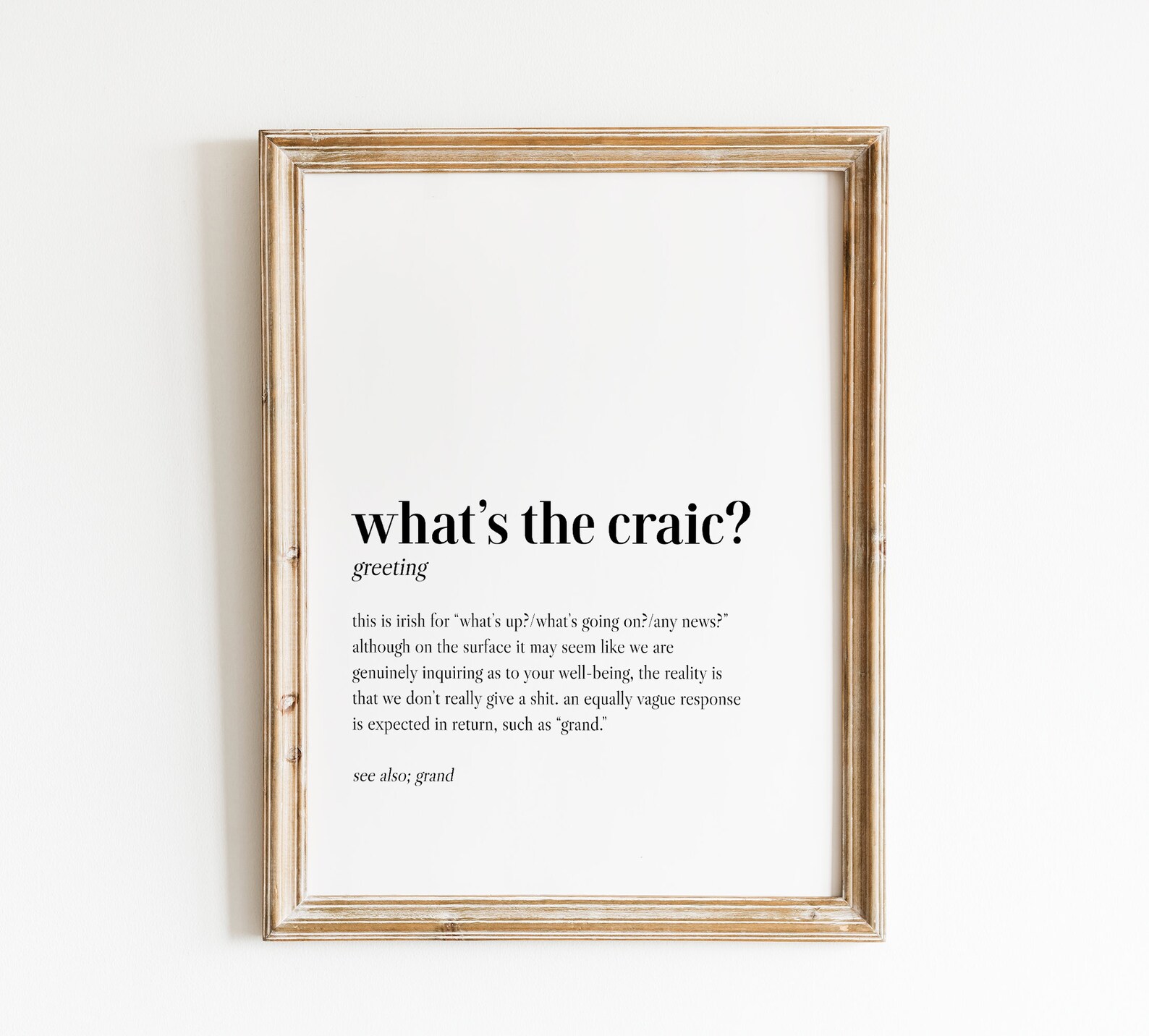 What's the Craic Print What's the Craic Definition - Etsy