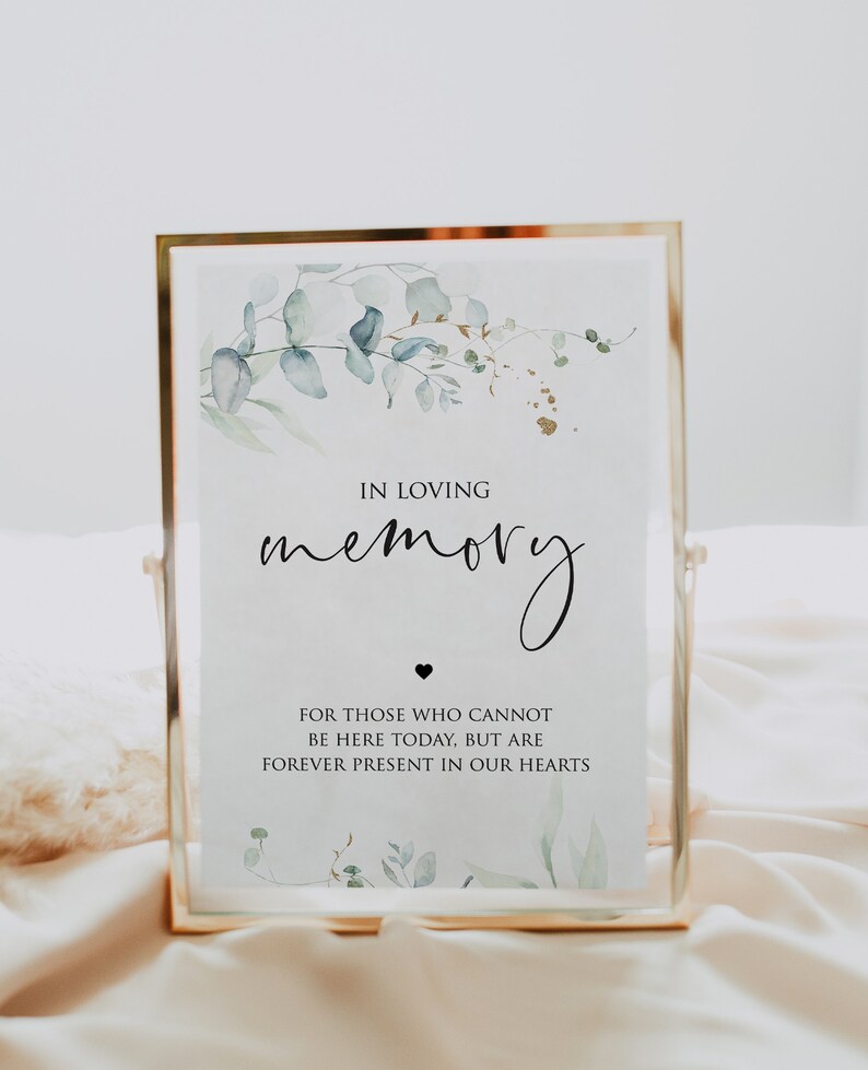 In Loving Memory Wedding Sign Instant Download Wedding - Etsy Ireland