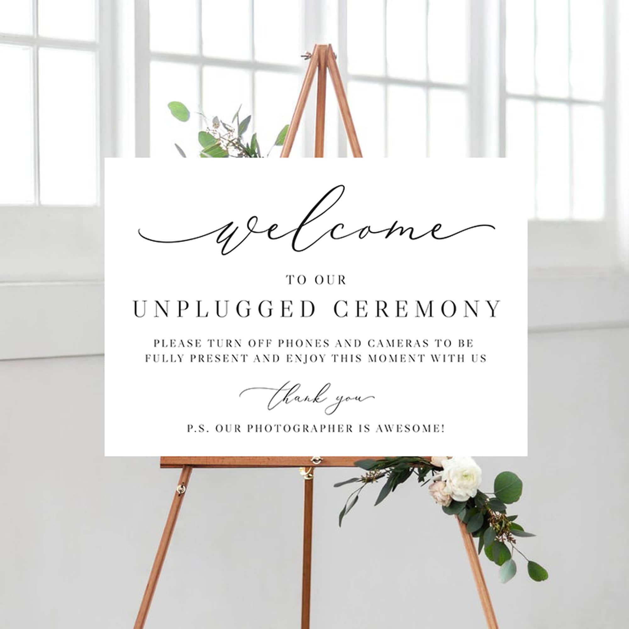 Unplugged Ceremony Sign Instant Download No Cameras Wedding | Etsy