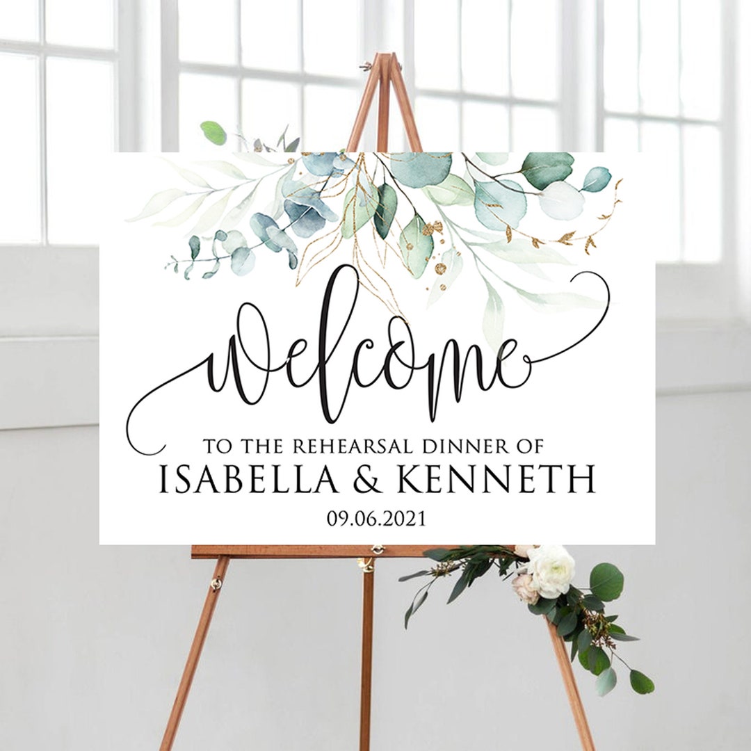 Rehearsal Dinner Welcome Sign | Editable Template I Rehearsal Dinner ...