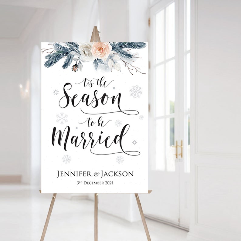 Winter Wedding Sign, Tis the Season, Printable Table Decor (digital ...