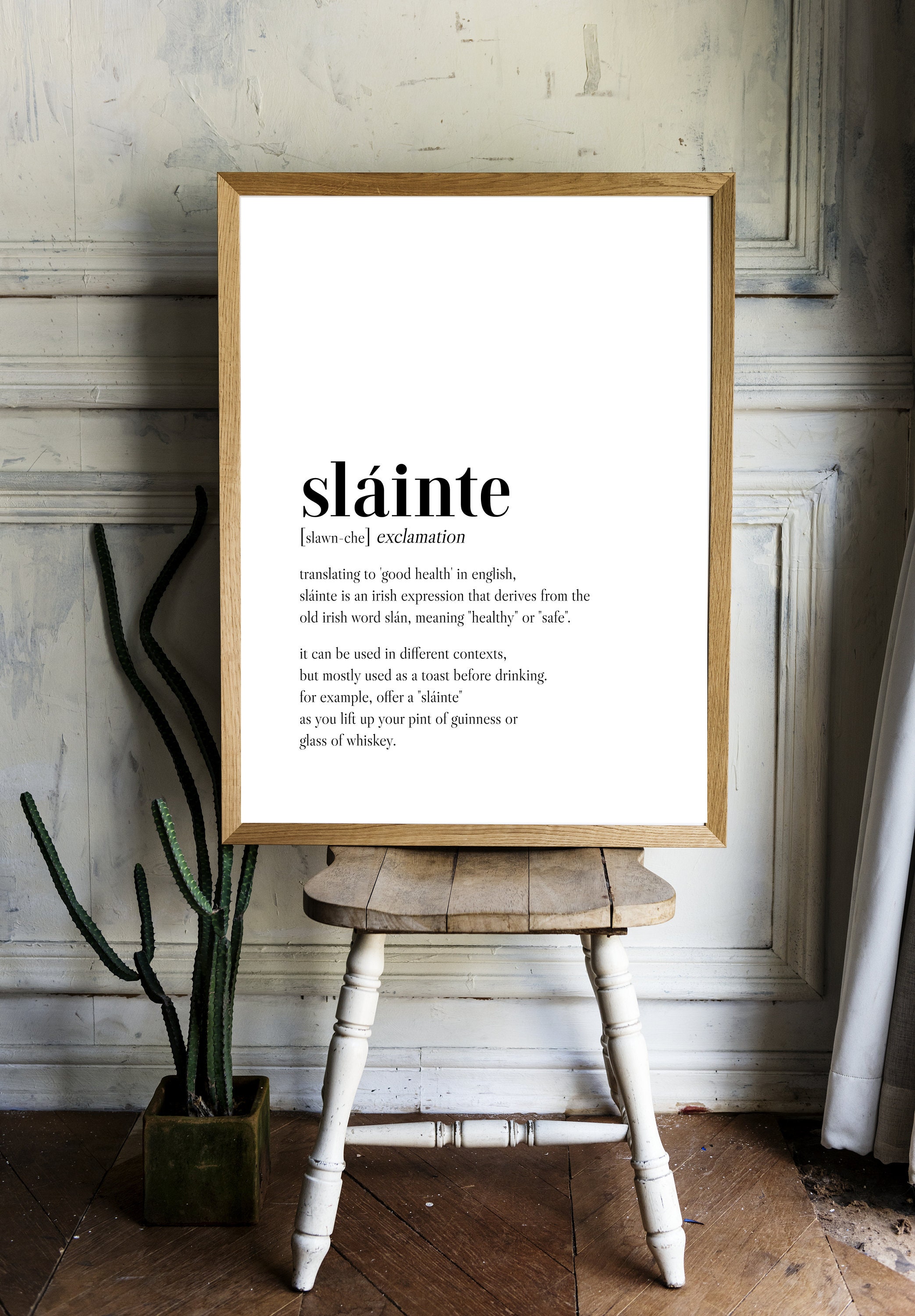 Slainte Print Slainte Definition Print Irish Gift - Etsy UK