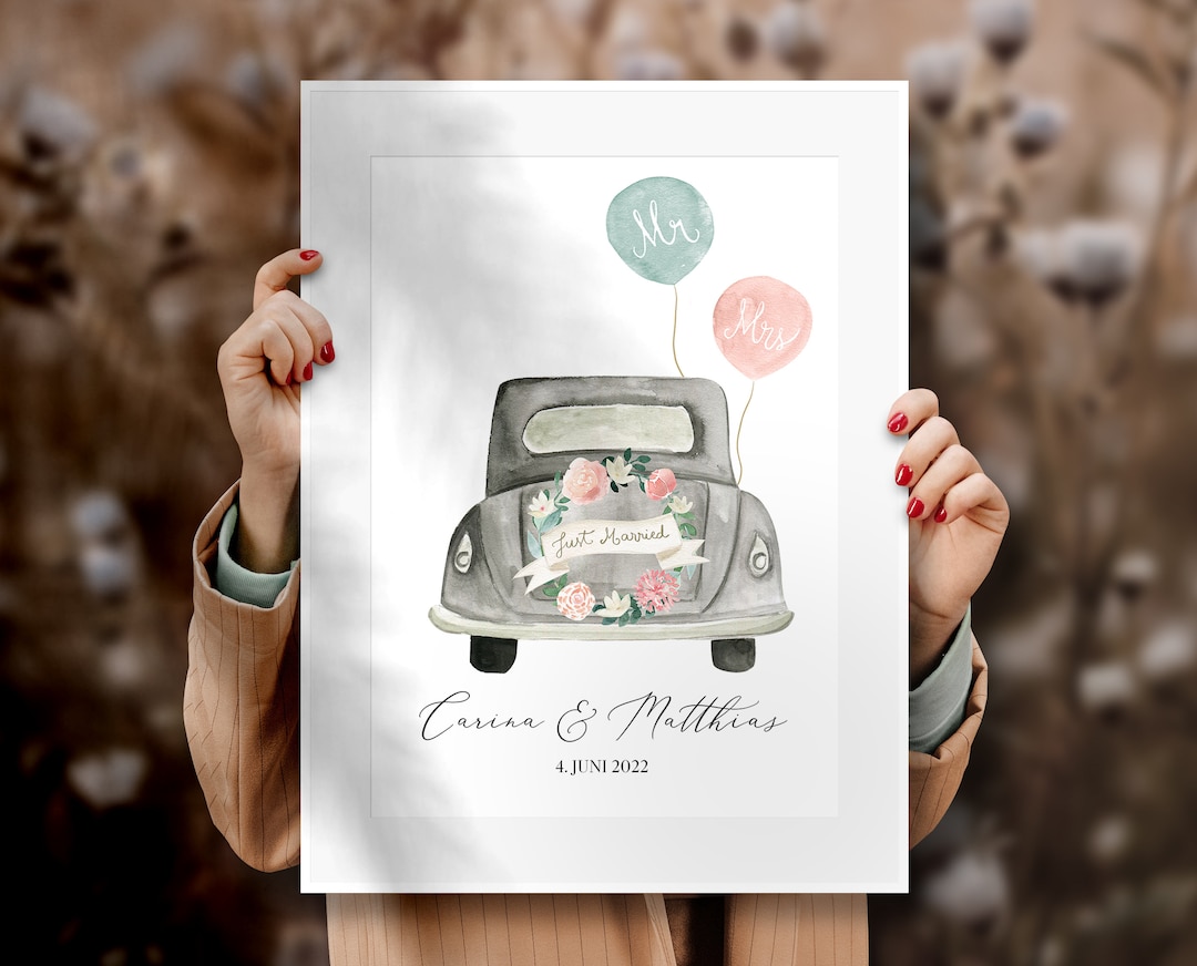 Wedding Car Personalised Printable, Editable Download, Wedding Gift ...