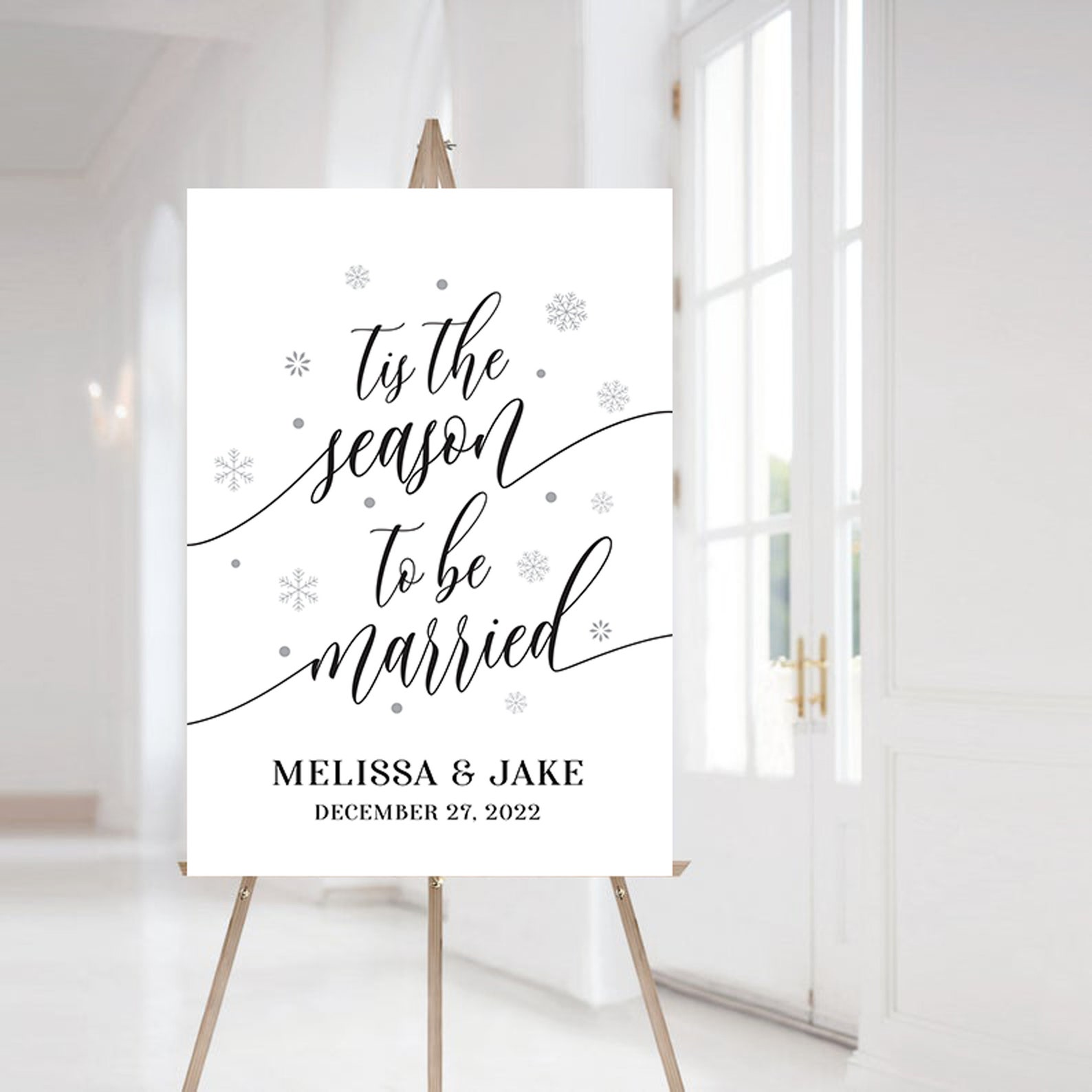 Tis the Season to Be Married Sign, Editable File, Winter Wedding Sign ...