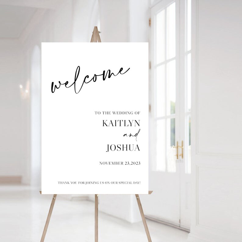 Wedding Welcome Sign Editable Template Minimalist Welcome - Etsy