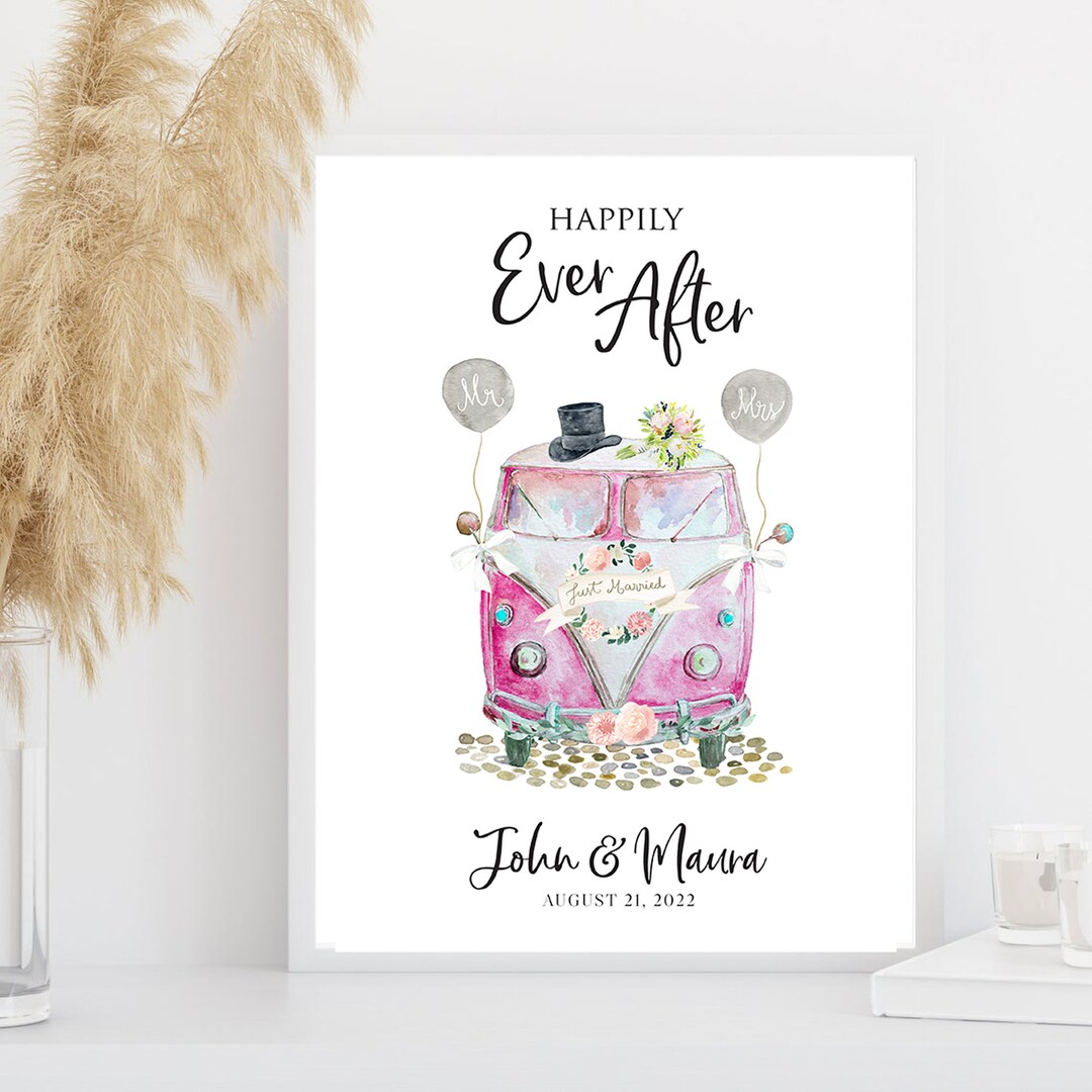 Camper Van Wedding Personalised Print, DIGITAL FILE, Wedding Gift ...