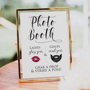 Photo Booth Sign, Photo Booth Sign Printable, Photobooth Sign, Wedding ...