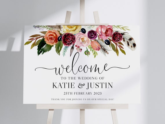 Wedding Welcome Sign Editable Template Welcome to Our Wedding - Etsy