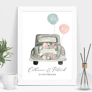 Wedding Car Personalised Printable, Editable Download, Wedding Gift ...