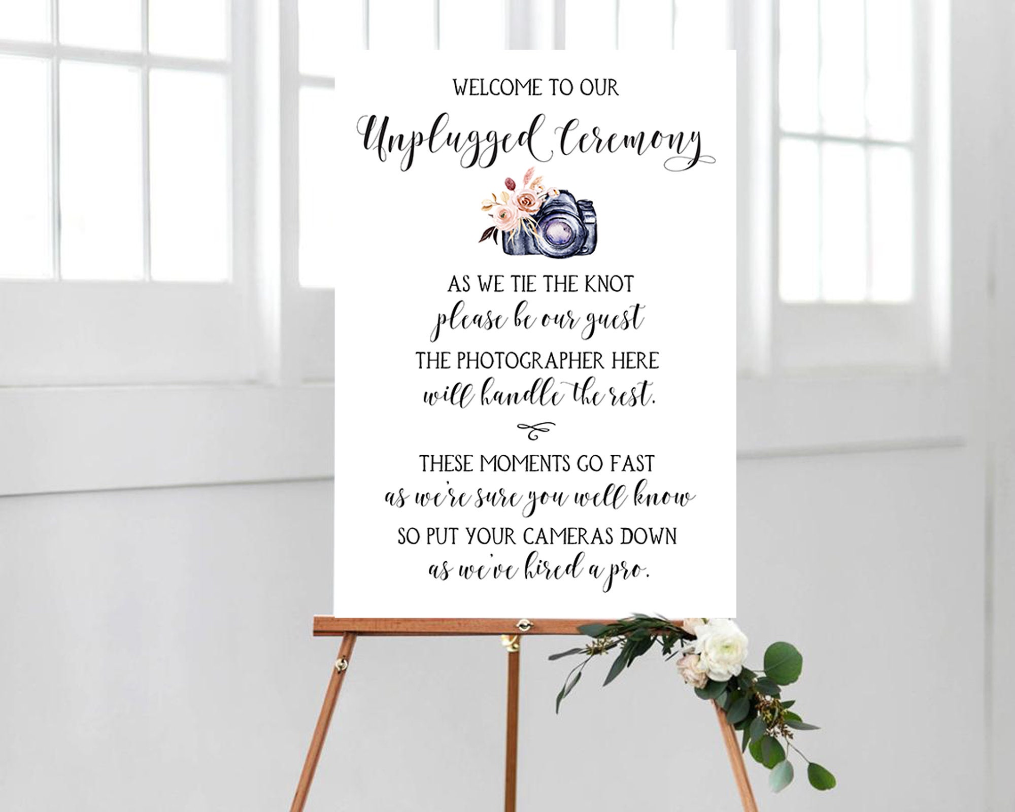 Instant Download Wedding Ceremony Sign Put Your Mobile Phones & Cameras ...
