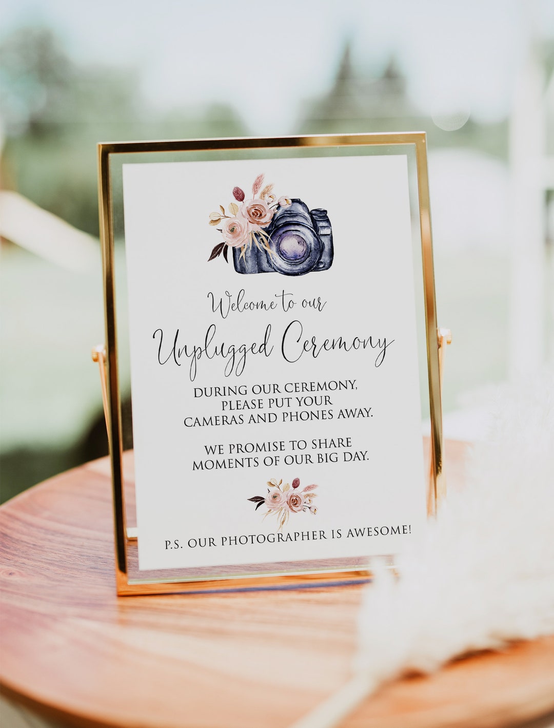 Unplugged Ceremony Sign Instant Download No Cameras Wedding - Etsy