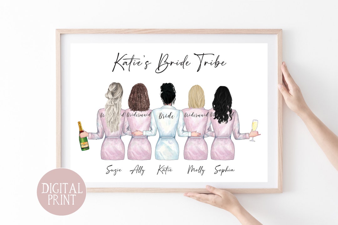 Bride Tribe Print | Custom Bridesmaid Gift (digital File) - Etsy