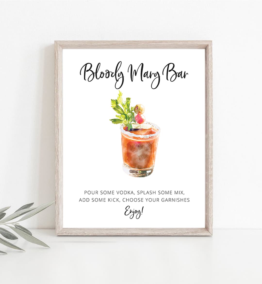 Bloody Mary Bar Sign, Drinks Bar Sign, Bloody Mary Bar Sign, Bridal ...