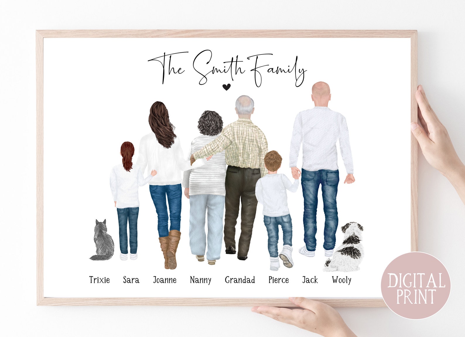 Family Print PRINT AT HOME Digital File Personalised Family - Etsy