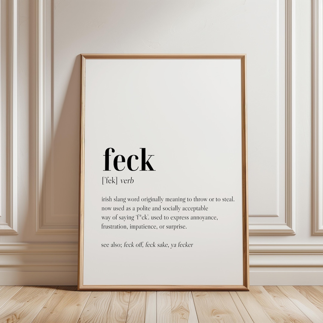 Feck Definition Irish Art Poster - Irish Decor, Irish Phrases, Instant ...