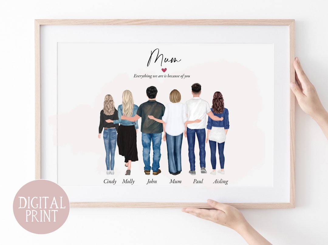 Mum Portrait Print, PRINT AT HOME, Digital File, Mothers Day Gift ...