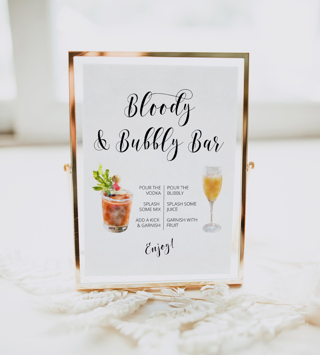 Bloody and Bubbly Bar Sign, DIGITAL FILE, Bloody Mary Bar Poster ...