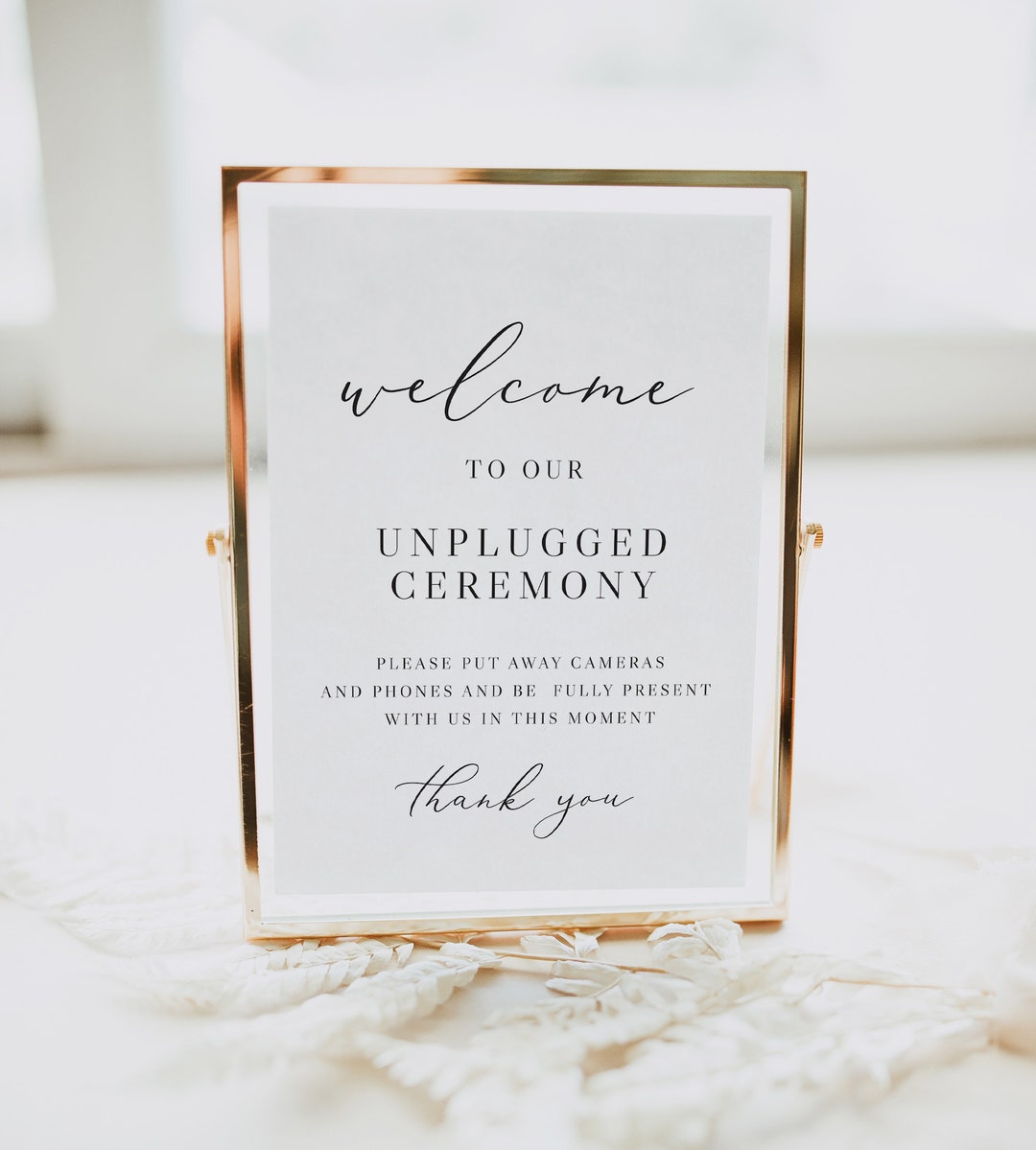 Unplugged Ceremony Sign, Instant Download, Bride and Groom, No Cameras ...