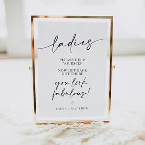 Ladies Please Help Yourself Editable Template, Ladies Bathroom Sign ...