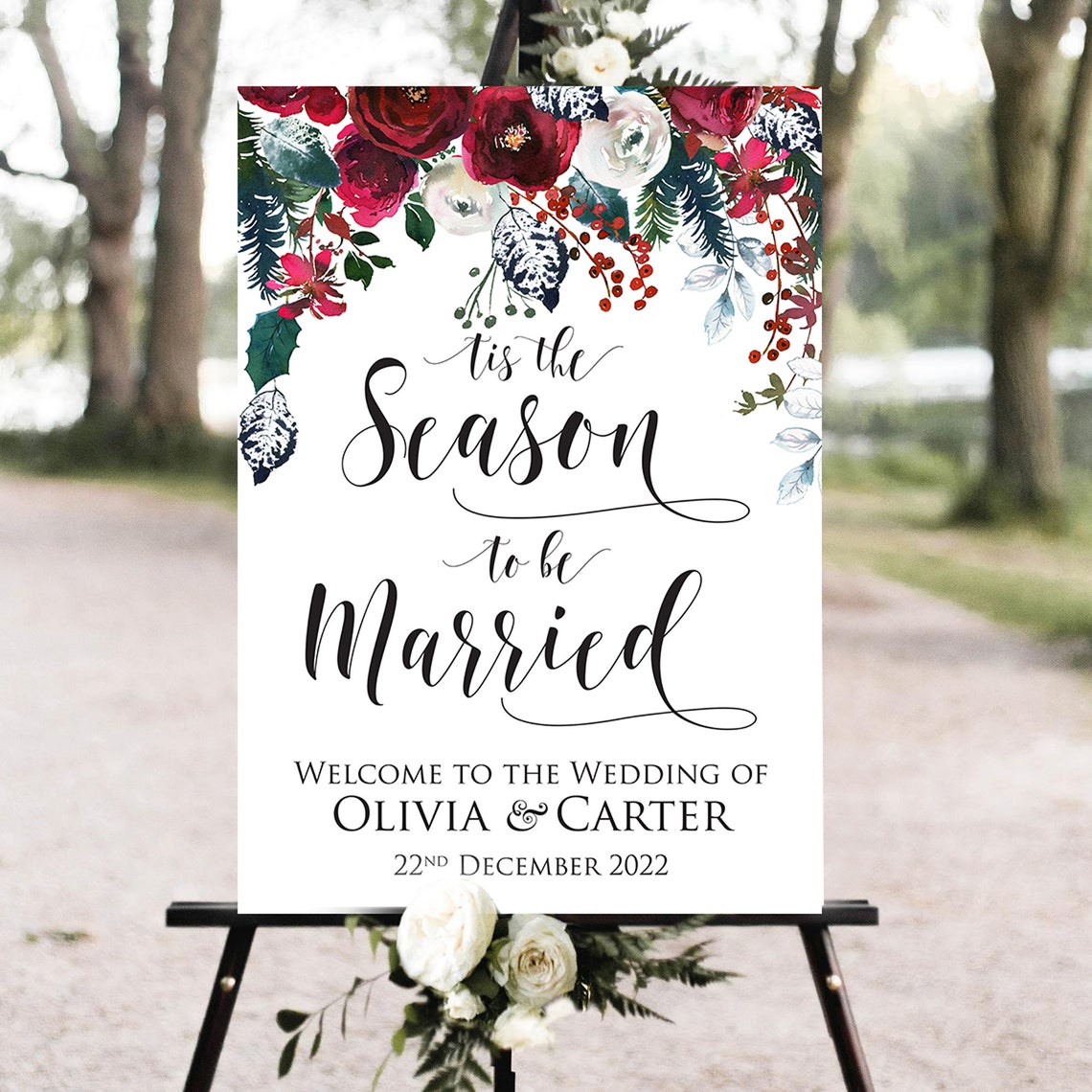 Tis the Season to Be Married Sign, Editable Download, Winter Wedding ...