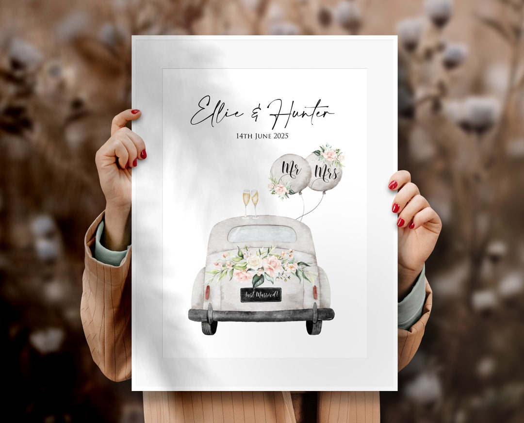 Wedding Car Personalised Printable, Editable Download, Wedding Gift ...