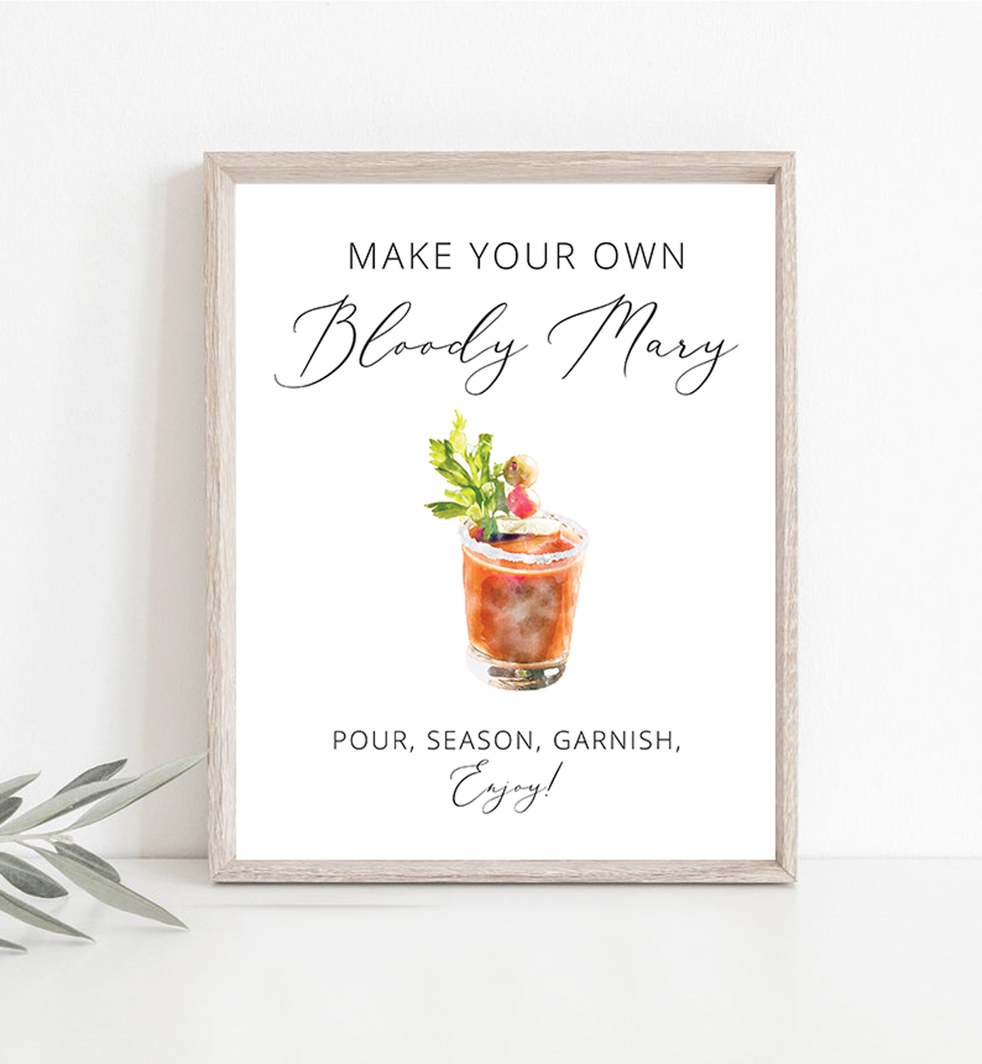 Bloody Mary Bar Sign Build Your Own Bloody Mary Make Your | Etsy