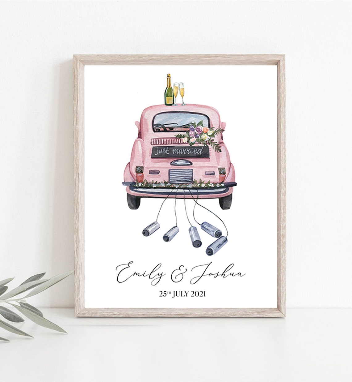 Wedding Car Personalised Printable, Editable Template, Wedding Gift ...