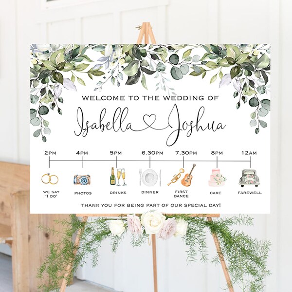 Wedding Schedule Sign - Etsy