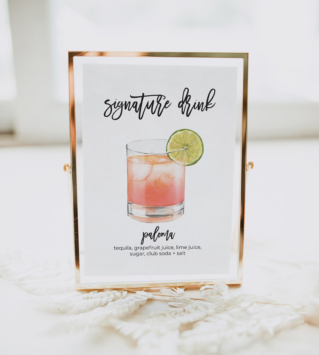 Signature Drink Sign, Digital File, Signature Cocktail Sign Printable ...