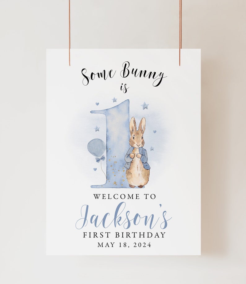 Peter Rabbit 1st Birthday Welcome Sign DIGITAL FILE - Etsy