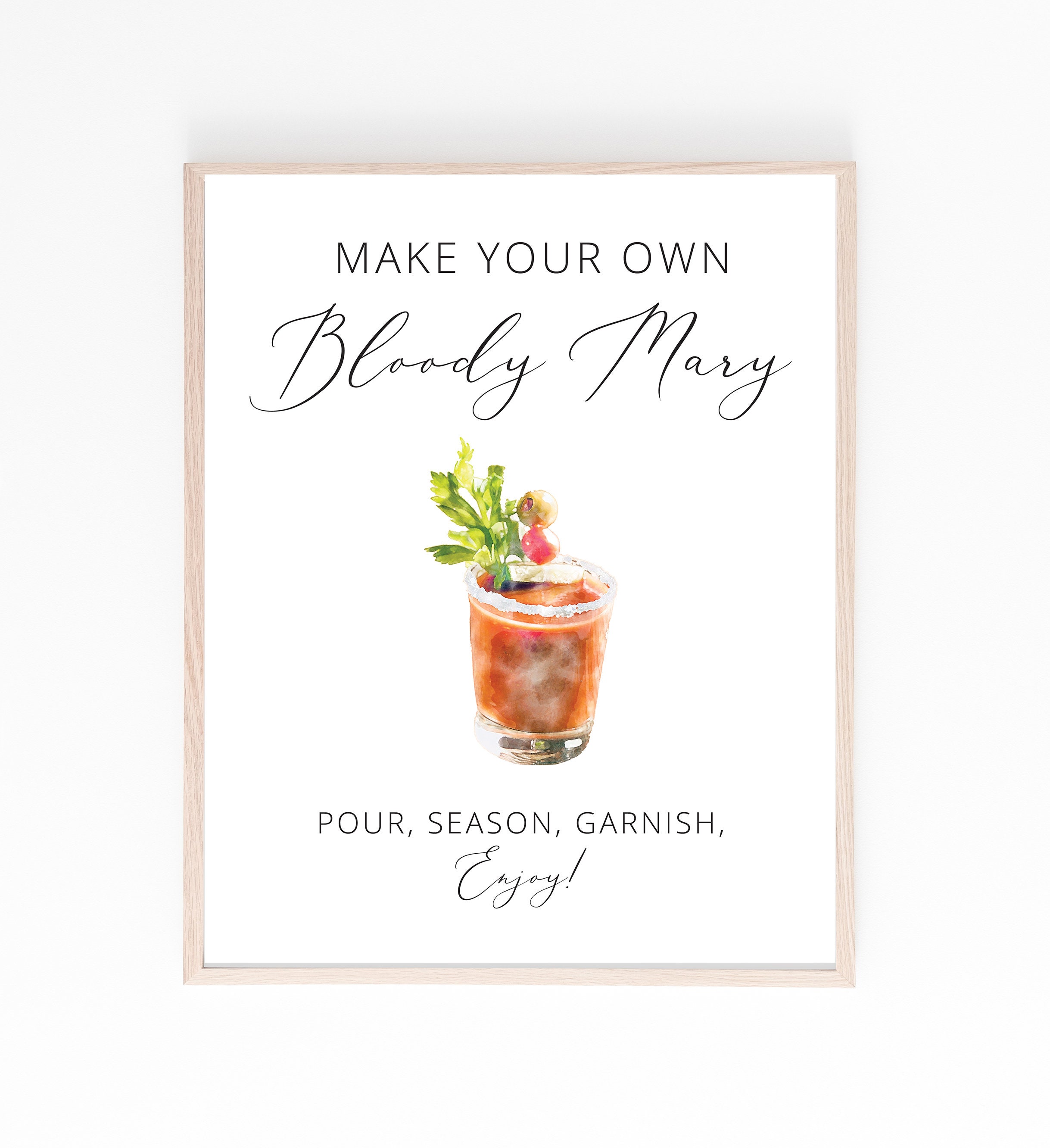 Bloody Mary Bar Sign Build Your Own Bloody Mary Make Your | Etsy