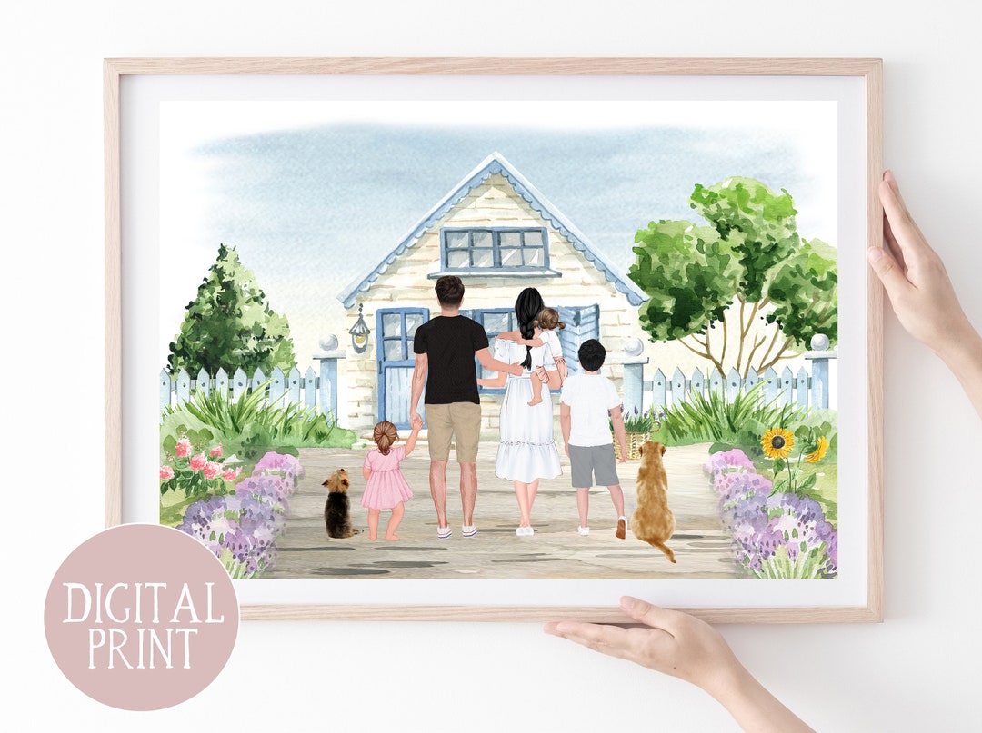 Family Print, PRINT AT HOME, Summer House Family Print, Personalised ...