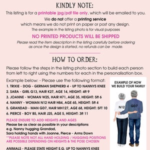 Family Print, PRINT AT HOME, Digital File, Personalised Family Portrait ...