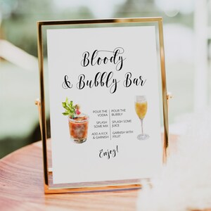 Bloody and Bubbly Bar Sign, DIGITAL FILE, Bloody Mary Bar Poster ...