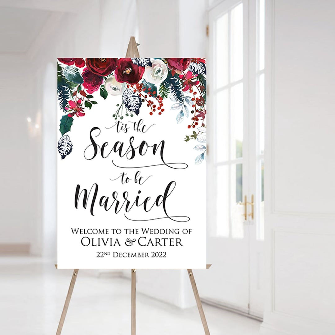 Tis the Season to Be Married Sign, Editable Download, Winter Wedding ...