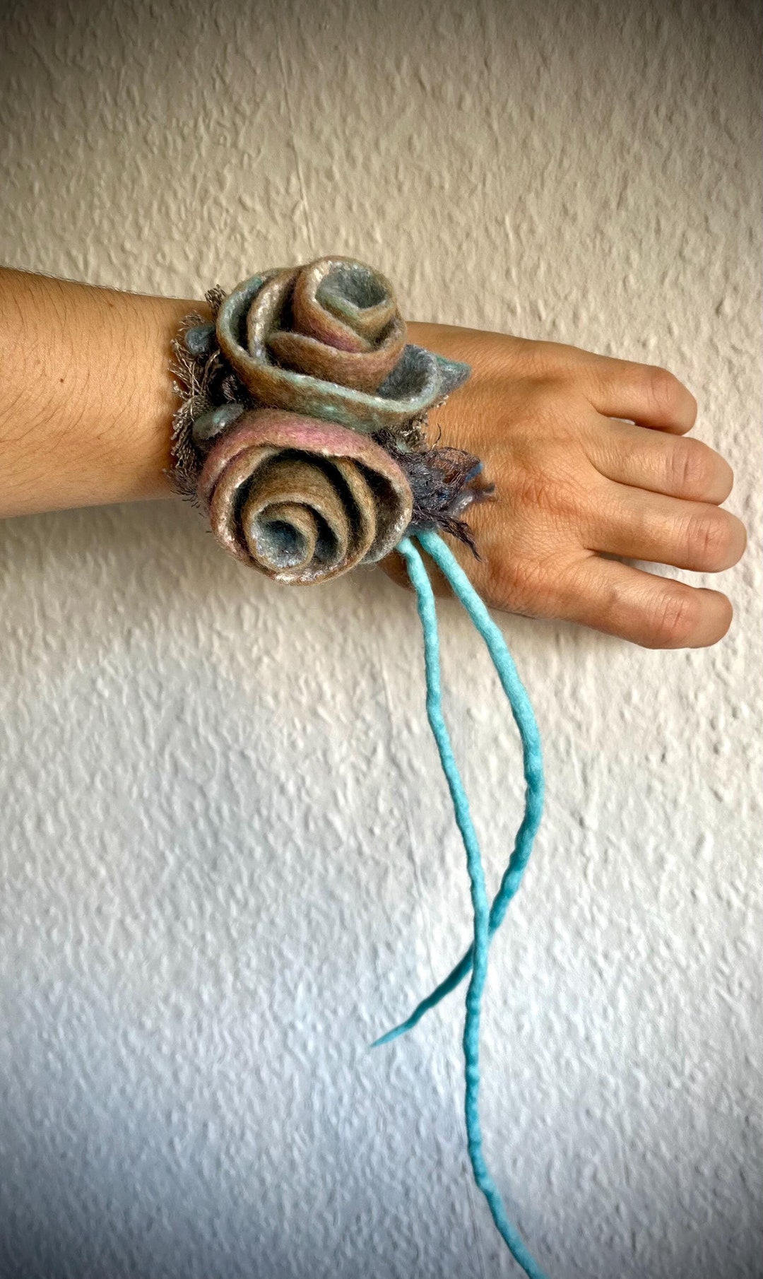Hand Felted Bracelet || Felt Flower || Felt Jewelry || Accessory for ...
