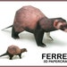 FERRET 3D Papercraft / Animals Papercraft 3D / 3d Origami Ferret ...
