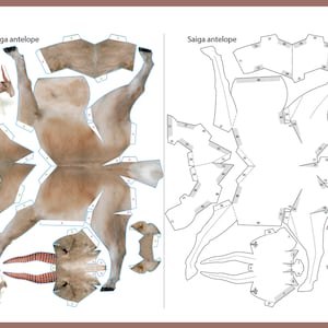 SAIGA ANTELOPE 3D Papercraft / 3d Printing / 3d Origami / 3d Model ...