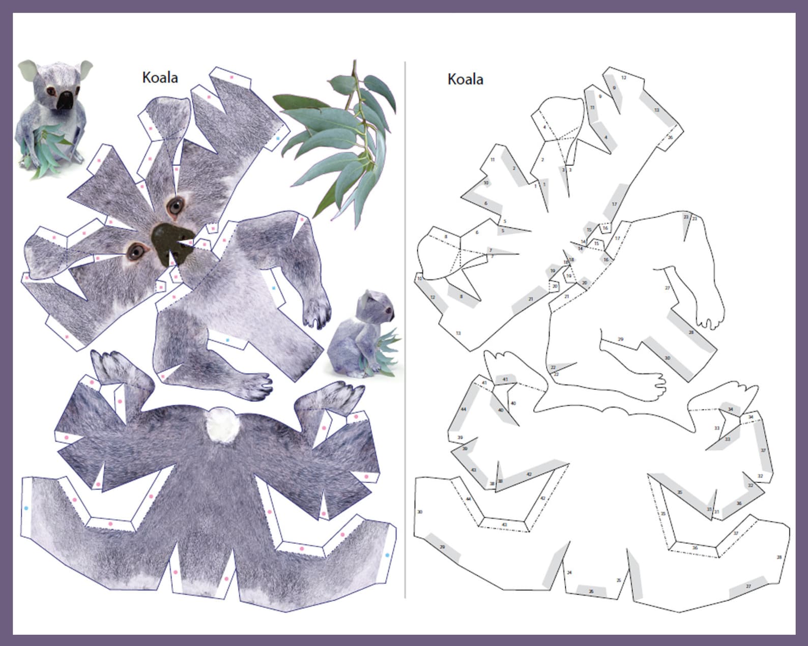 KOALA 3D Papercraft / 3d Origami Koala / 3d Printing / Papercraft ...