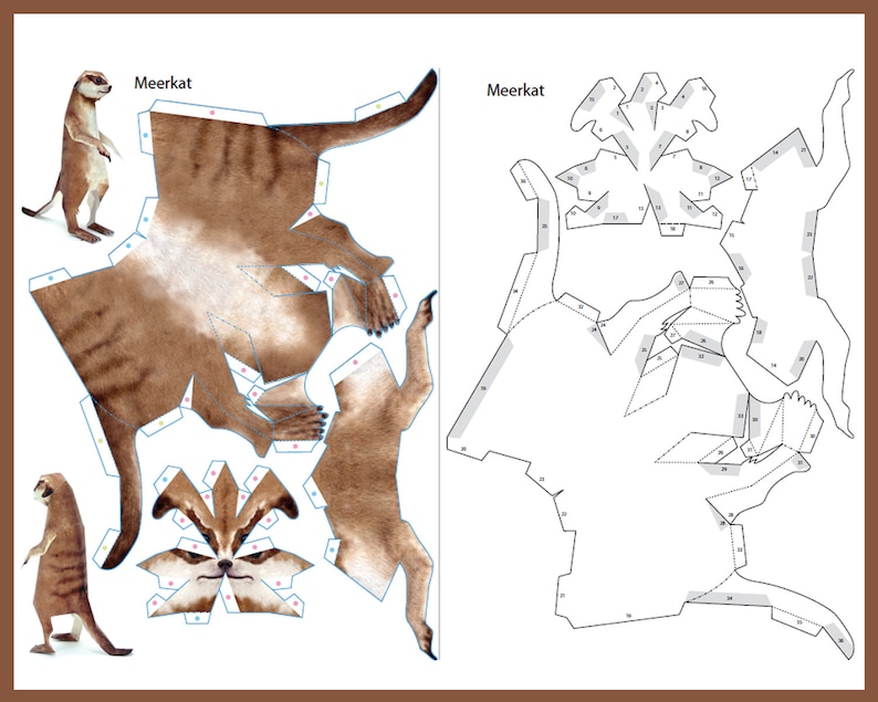 MEERKAT 3D Papercraft / Meerkat Sculpture / Meerkat Papercraft Model ...