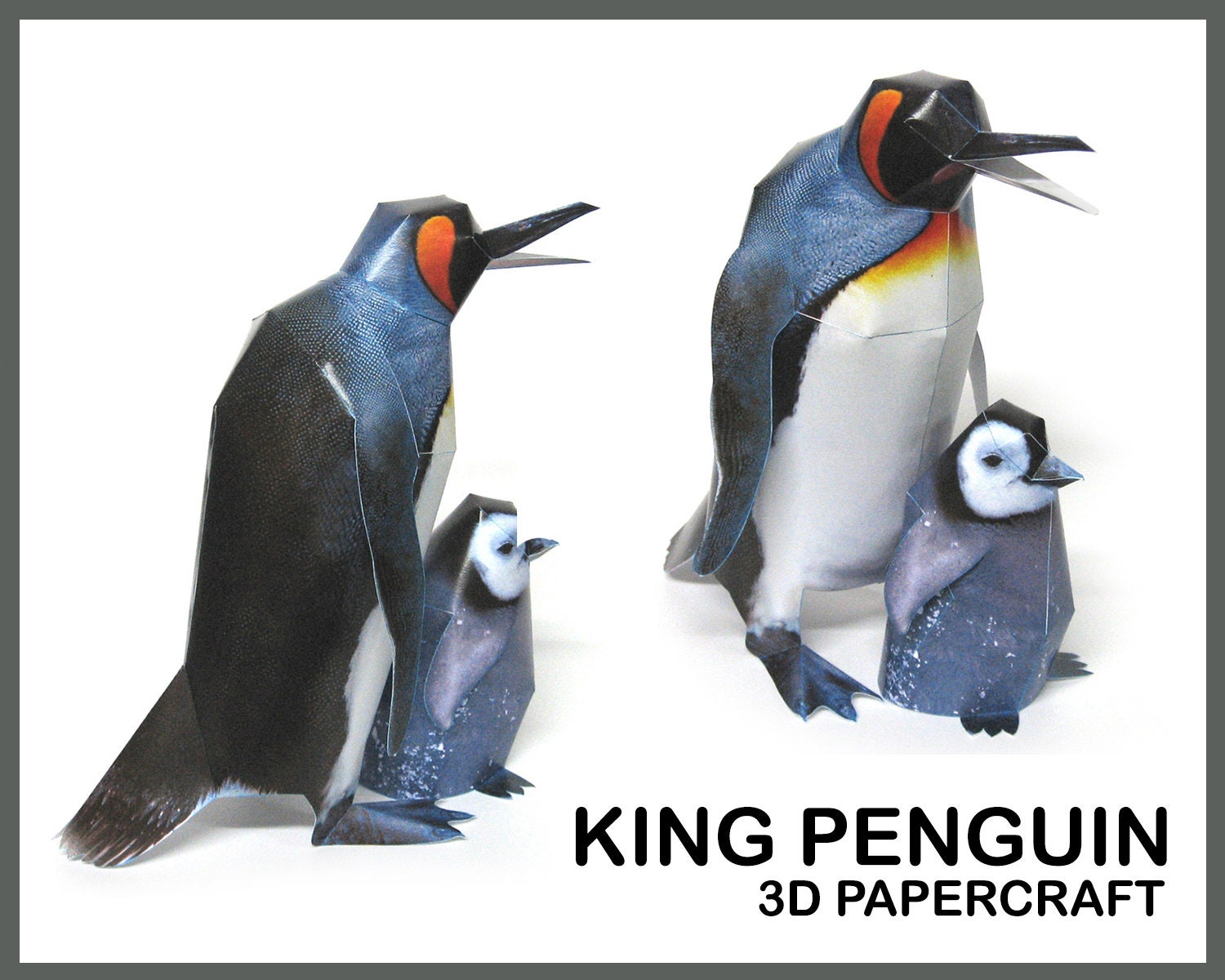 KING PENGUIN 3D Papercraft / Paper Penguin PDF / Papercraft Animals ...