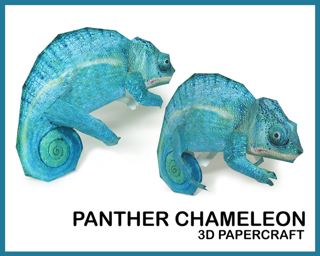 PANTHER CHAMELEON 3D Papercraft / Papercraft Animals / Paper Sculpture ...