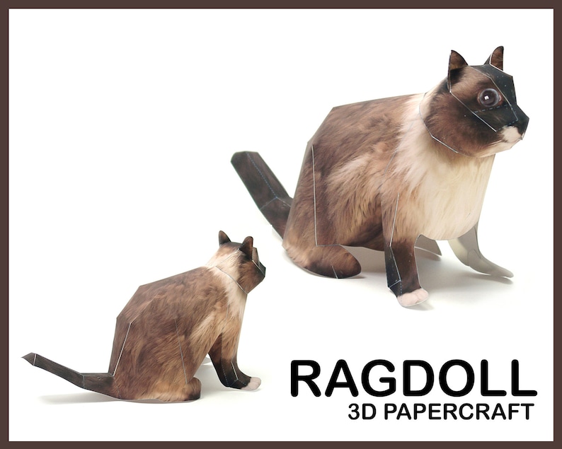 RAGDOLL 3D Papercraft / Ragdoll Cat Paper Craft / Kitten 3d Papercraft ...