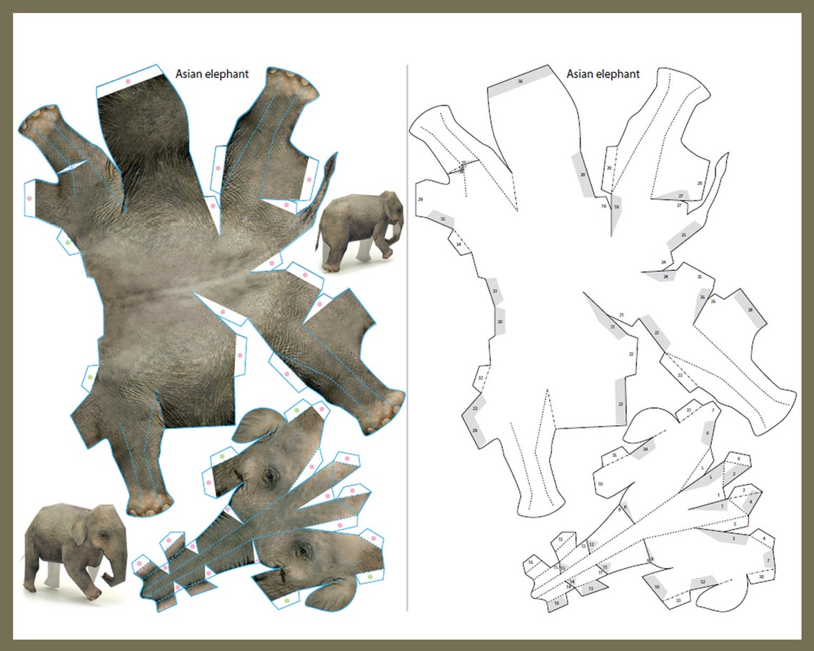 ASIAN ELEPHANT 3D Papercraft / Elephant Sculpture / Elephant Decor / 3d ...